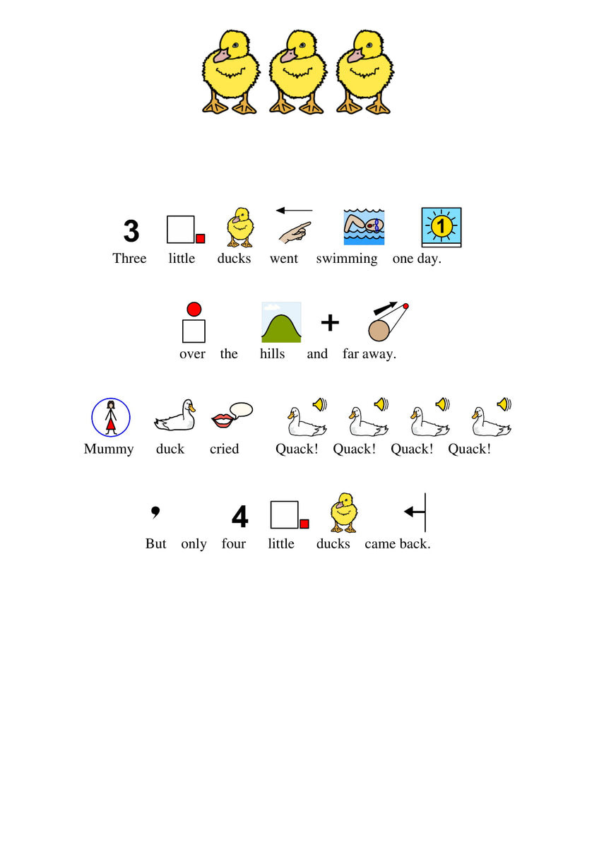 5 Little Ducks Song with Symbols (Downloadable) – My Therapy Toolbox